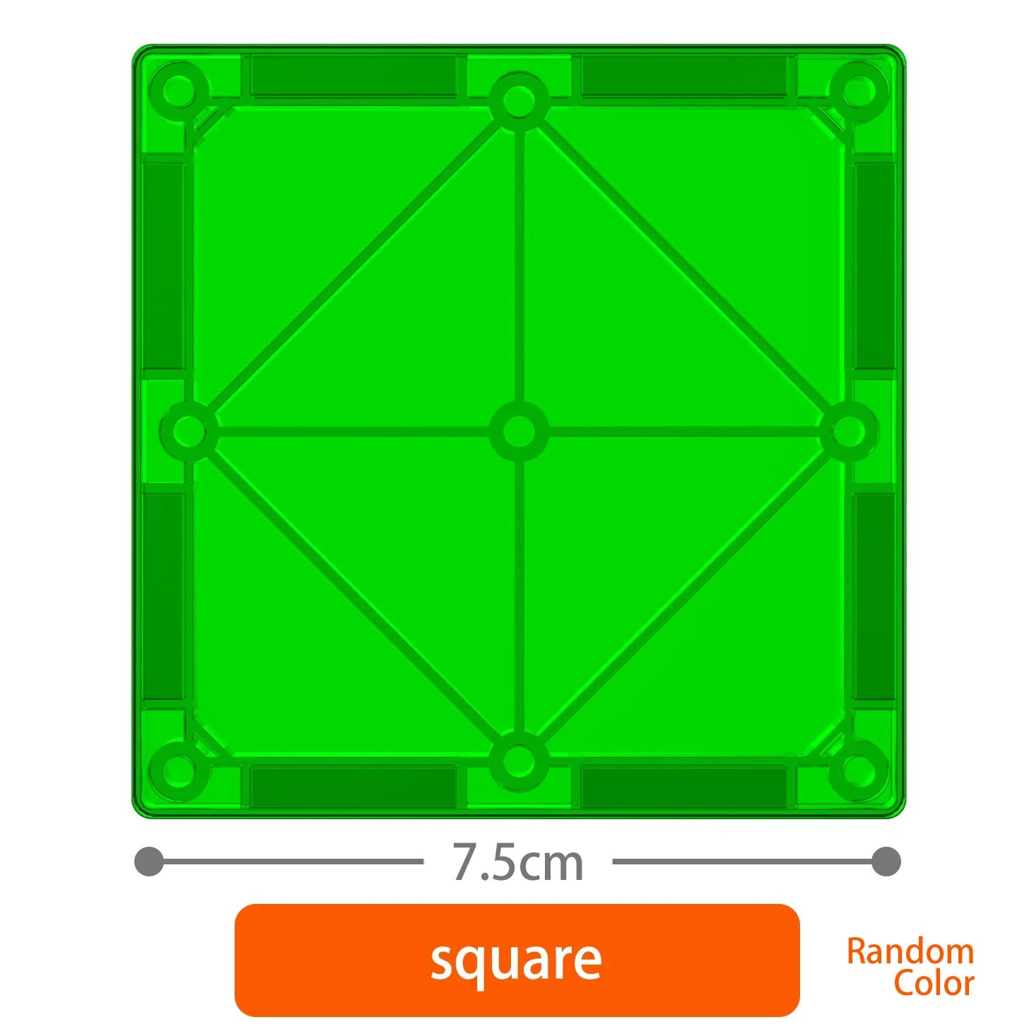 Магнитные плитки, зеленые, square, 7.5см