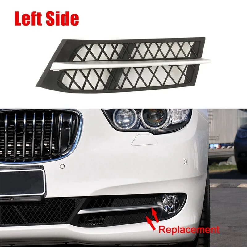 Накладка решетки бампера для BMW 5 F07 (2010-2013) Black Left