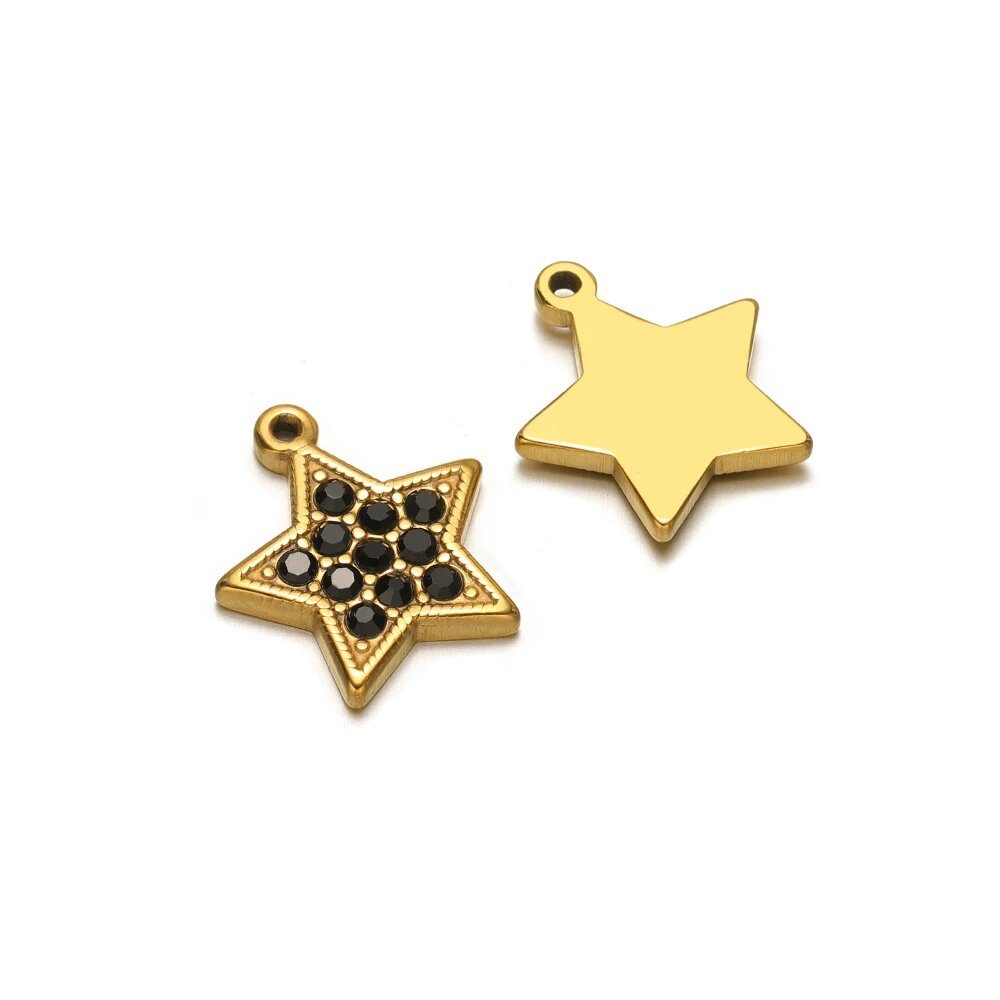 Подвески из нержавеющей стали Semitree, 5 шт. Желтый, Star Black