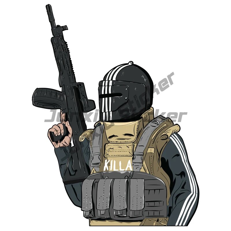 Персонализированные наклейки для автомобиля Escape From Tarkov Killa, Стайлинг автомобиля, водонепроницаемая наклейка, украшение на бампер, автомобильные аксессуары