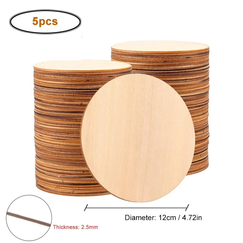 Деревянные круги 12см, 5шт