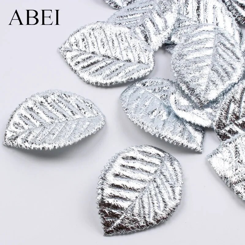 Искусственные листья серебряные ABEI, 50 шт.