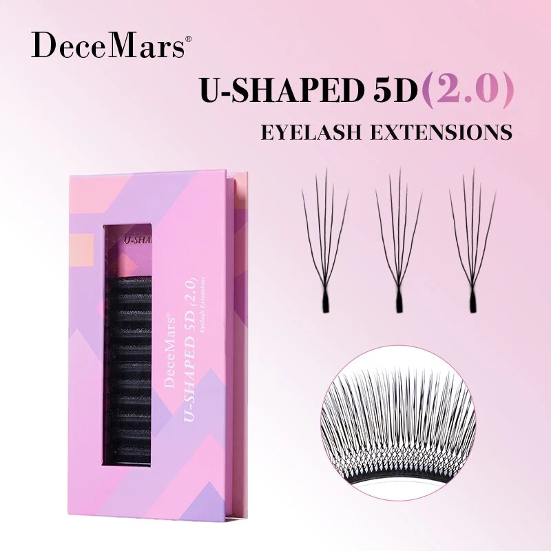 Наращивание ресниц DeceMars U-образной формы 3D-6D C, 15 мм, U-Shaped 5D (2.0)