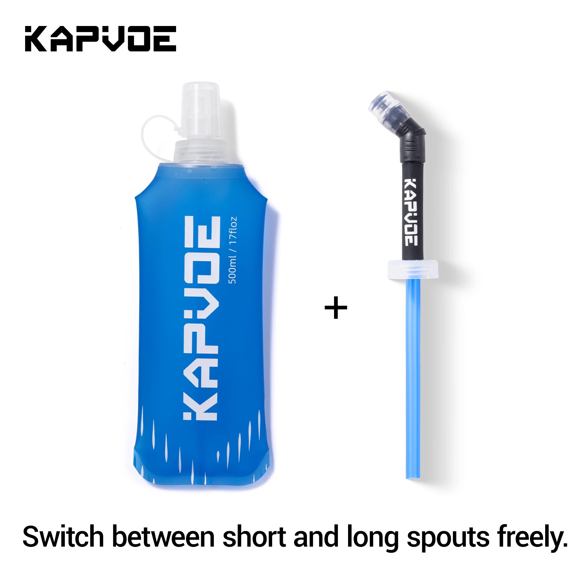 Портативная складная бутылка для воды Kapvoe 400-500 мл Синий, blue--02