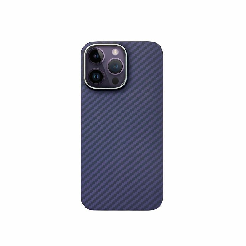 Чехол на iPhone 14 Pro, кевлар (арамид) сверхпрочный, темно-фиолетовый