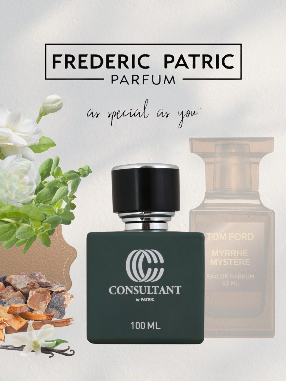 Духи CONSULTANT, по мотивам Tom Ford Myrrhe Mystere, древесные, 100мл