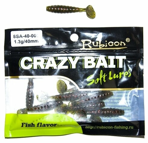 Съедобная силиконовая приманка RUBICON Crazy Bait SA 1.3g, 40mm, цвет 002