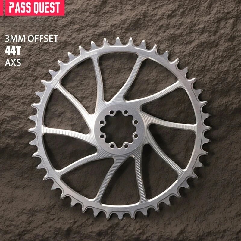Звездочка PASS QUEST 8 болтов для SRAM Red Force Rival AXS 12-скоростная 40T-54T Silver 44T AXS