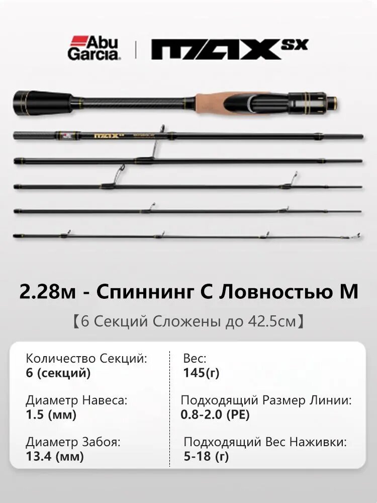 Удилище, рабочая длина: 228 см , до 18 гр