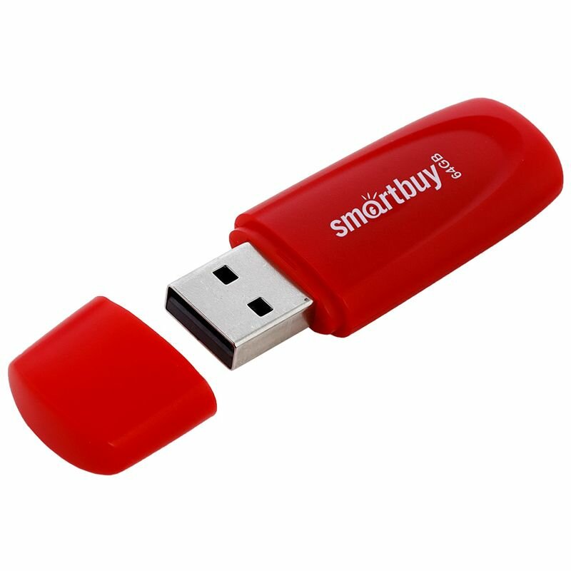 2 шт. Память Smart Buy "Scout" 64GB, USB 2.0 Flash Drive, красный