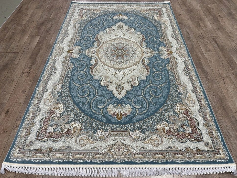 Ковер 300х400 см на пол для комнаты, Иранский ковер Mashad 1500 144 SBL (3 х 4 м)