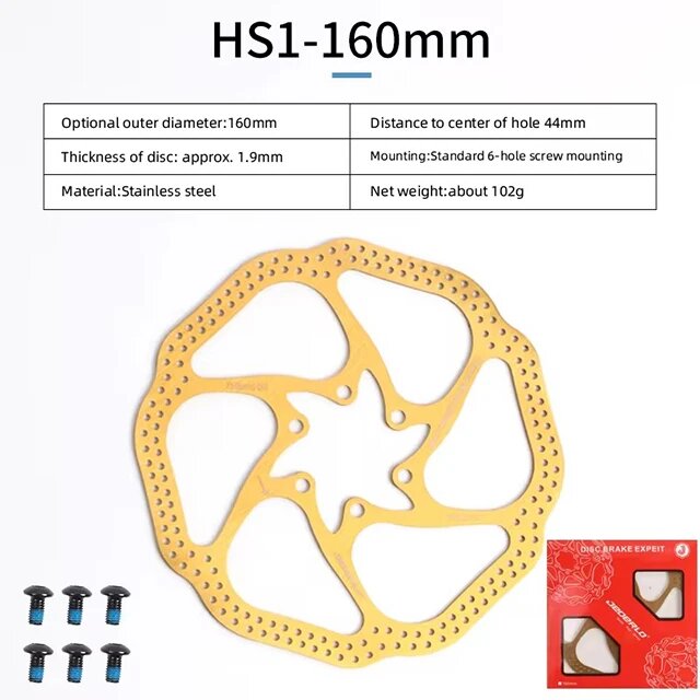 TOOPRE G3/HS1 тормозной диск 160/180 мм золотой HS1-160mm Gold