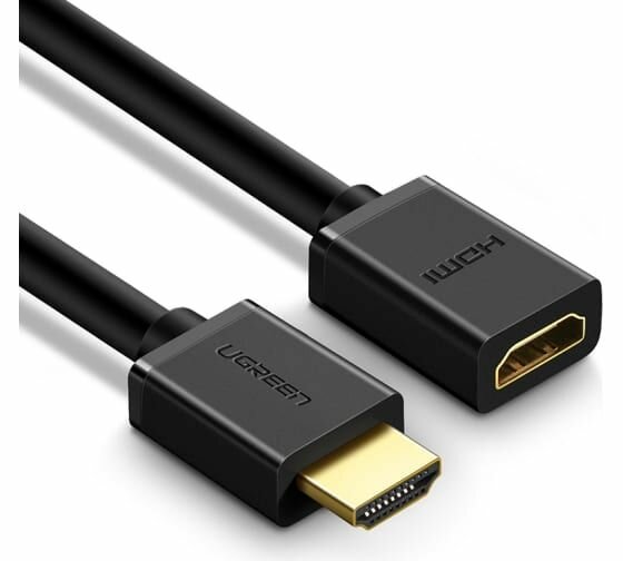 Кабель-удлинитель UGREEN HD107 (10142) HDMI Male to Female Cable. Длина: 2 м. Цвет: черный