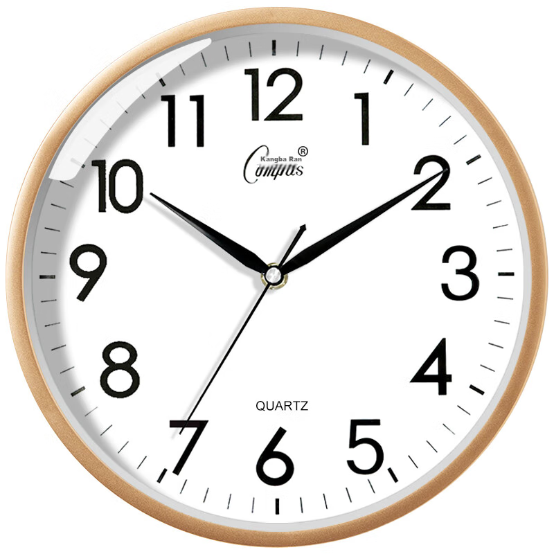 Compas (Compas) Living Room 12-Inch Simple Silent Living Room Quartz Clock Wall Clock C2866 Gold 30.5cm
