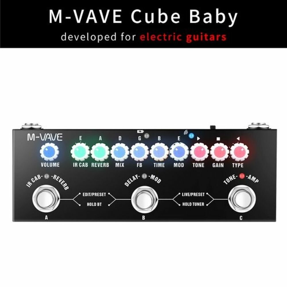 CUVAVE/M-VAVE Cube Baby Электрогитара Комбинированный Гитарный Эффектор Bass Stompbox Effector