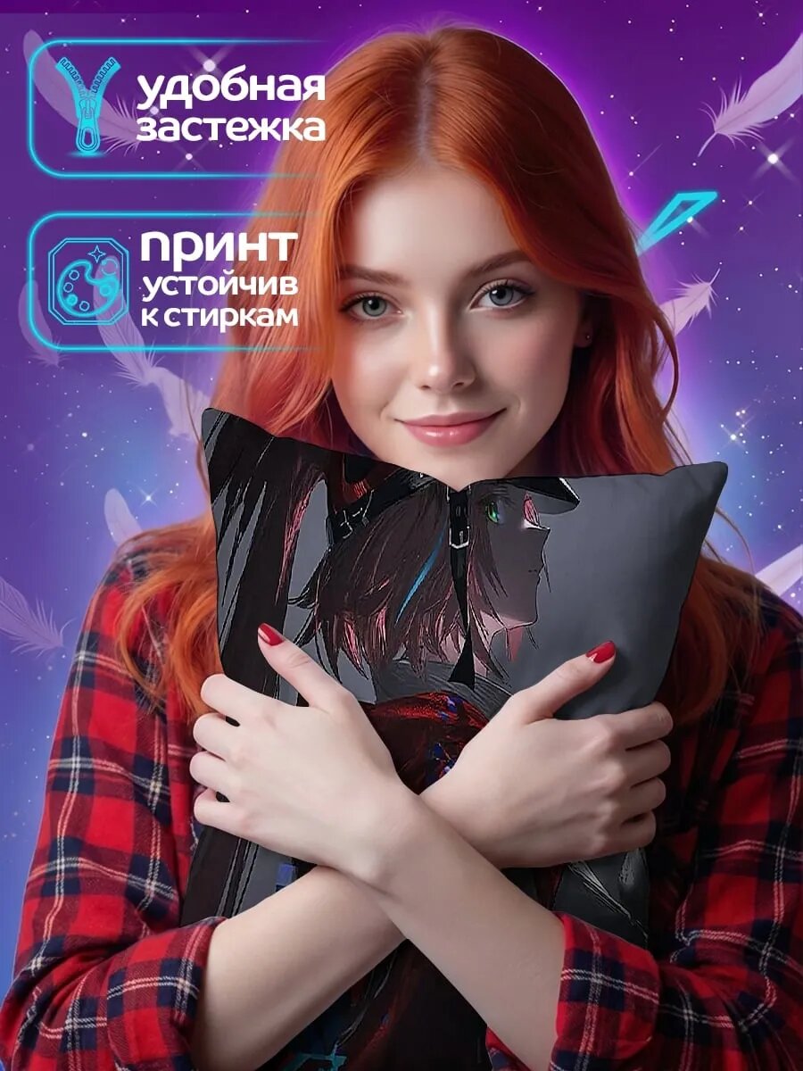 Подушка дакимакура Девушка в красном — фото 1