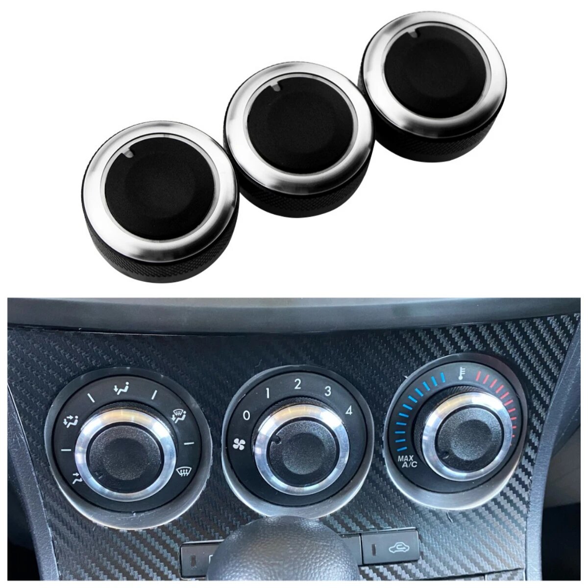 Комплект кнопок управления климат-контролем Mazda 3 M3 BL (2010-2013), черный