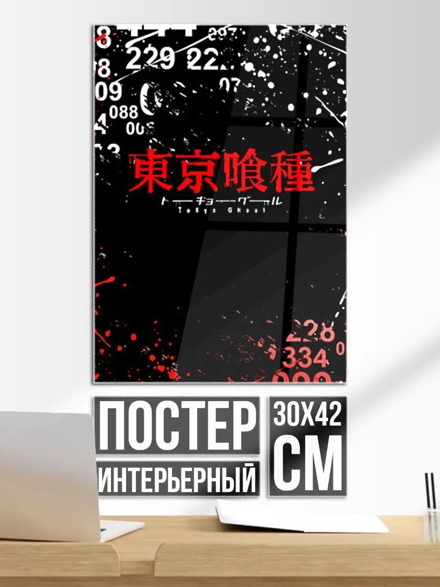 Постер на стену Tokyo ghoul минус 7 Токийский гуль 1000-7