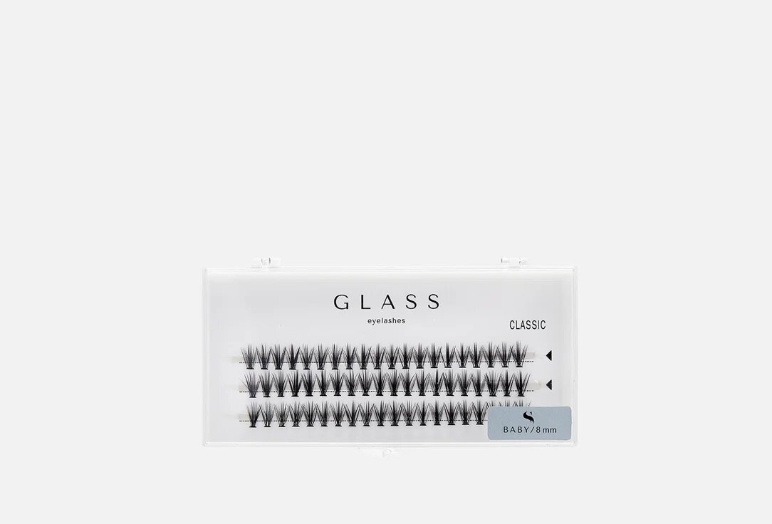 GLASS EYELASHES «CLASSIC» curl С BABY Пучковые ресницы 20D 8 мм 60 шт