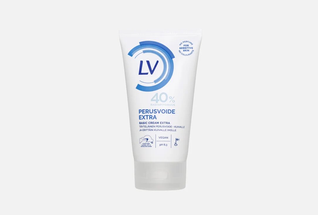 LV Basic cream Extra 40% for sensitive skin Увлажняющий крем для тела 40% масел для чувствительной кожи LV Berner 150мл