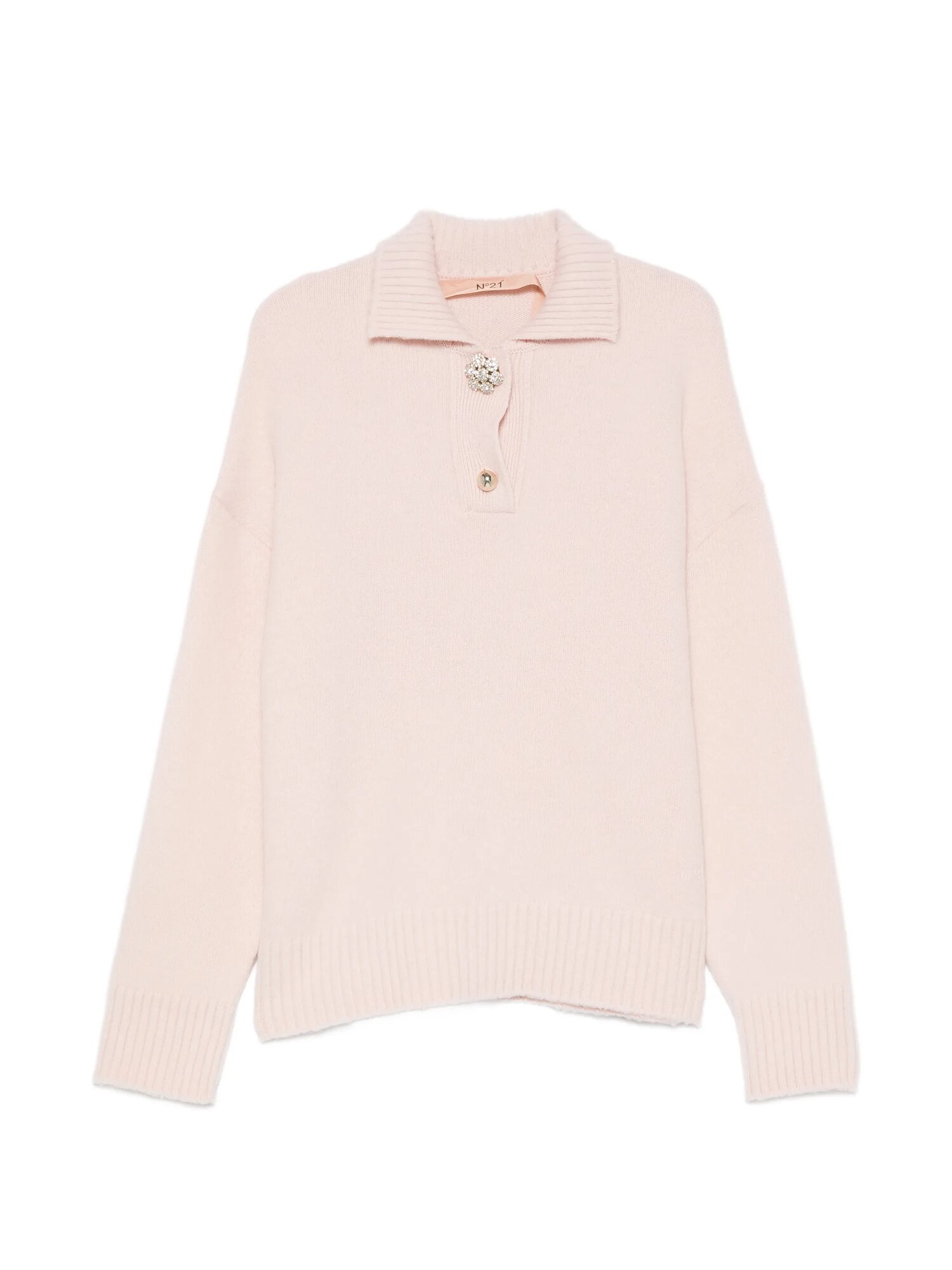 Свитер Crystal-embellished spread-collar sweater