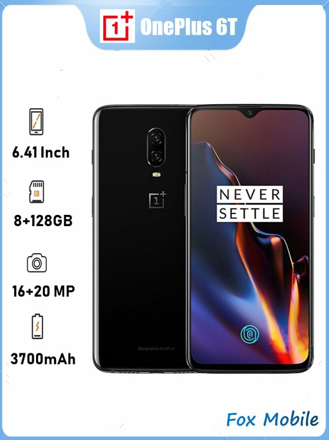 OnePlus Смартфон oneplus 6t Global 8/128 ГБ, Nano-SIM, черный