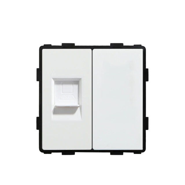 Механизм розетки интернет RJ-45, Cat6/Blk, цвет белый