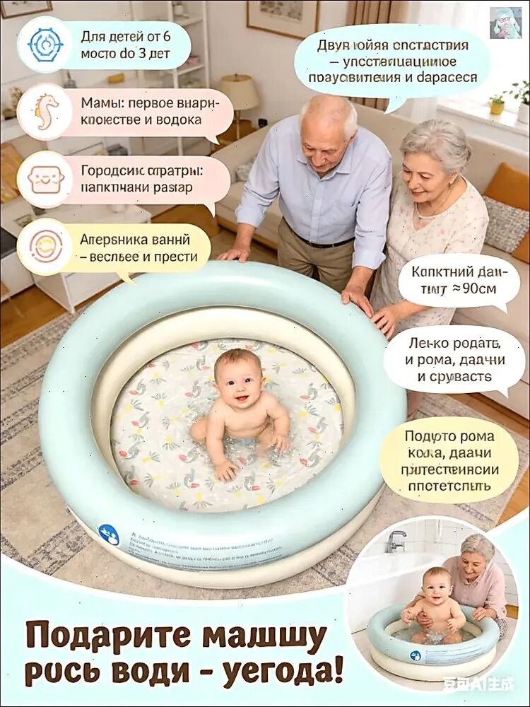 Бассейн надувной детский, Складной бассейн