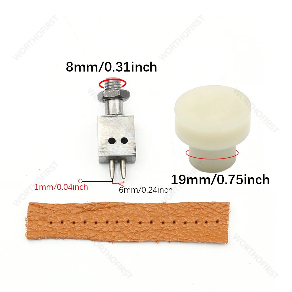 Пробойник для кожи 6mm-2Row, 8 мм