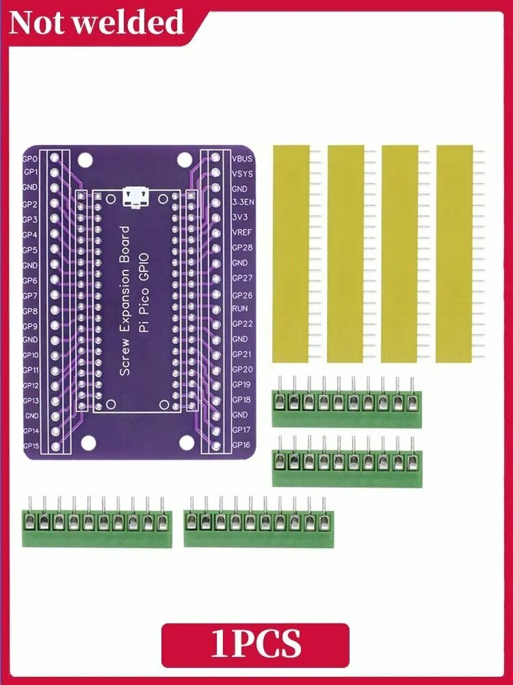 Модуль расширения GPIO для Raspberry Pi Pico/w/2w; модуль интерфейса GPIO с разъемами для Raspberry Pi Pico/w/2w
