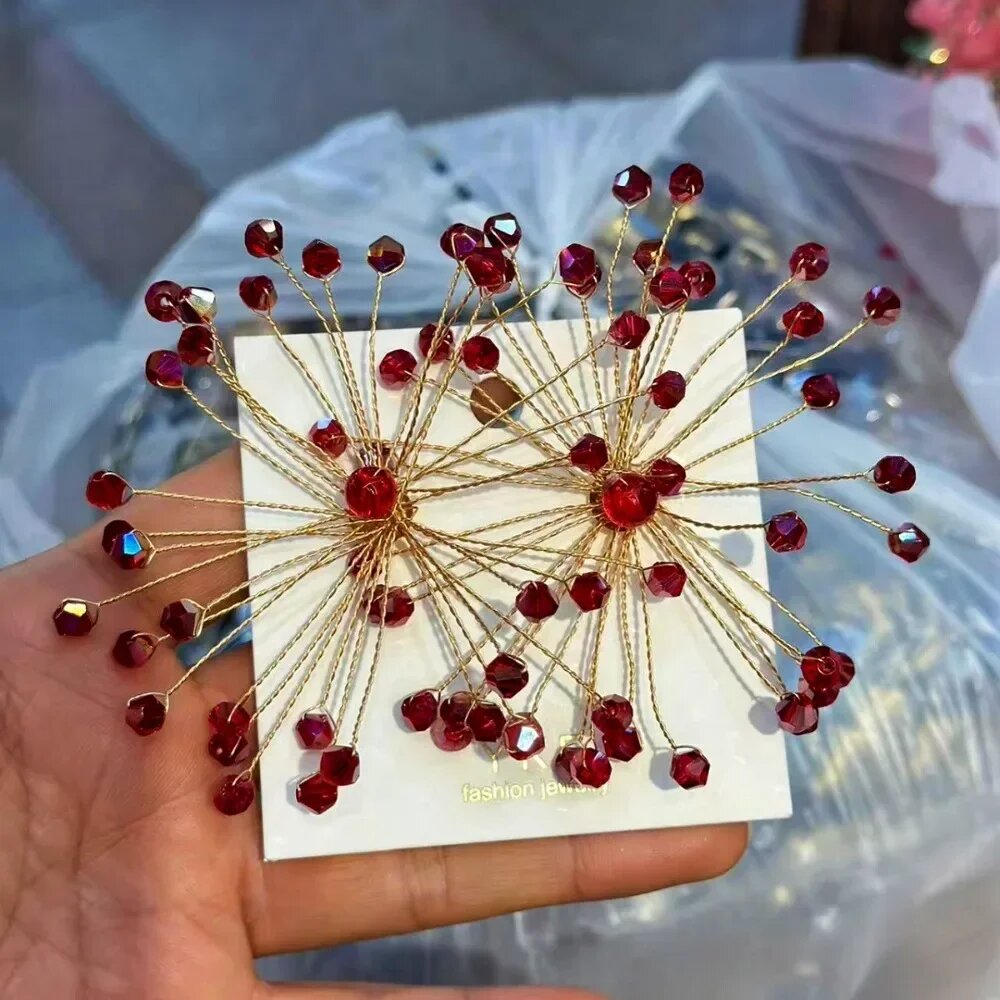 Серьги, бордовый