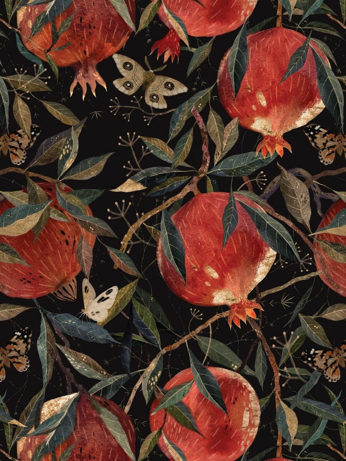 Упаковочная бумага для подарков "FLORA. Гранат" BrunoVisconti, 70 х100 см / подарочная бумага