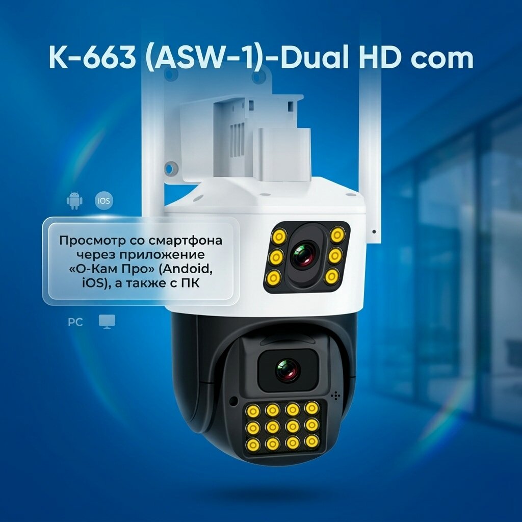 Купольная уличная камера с 2 объективами HDcom K663-ASW2-Dua
