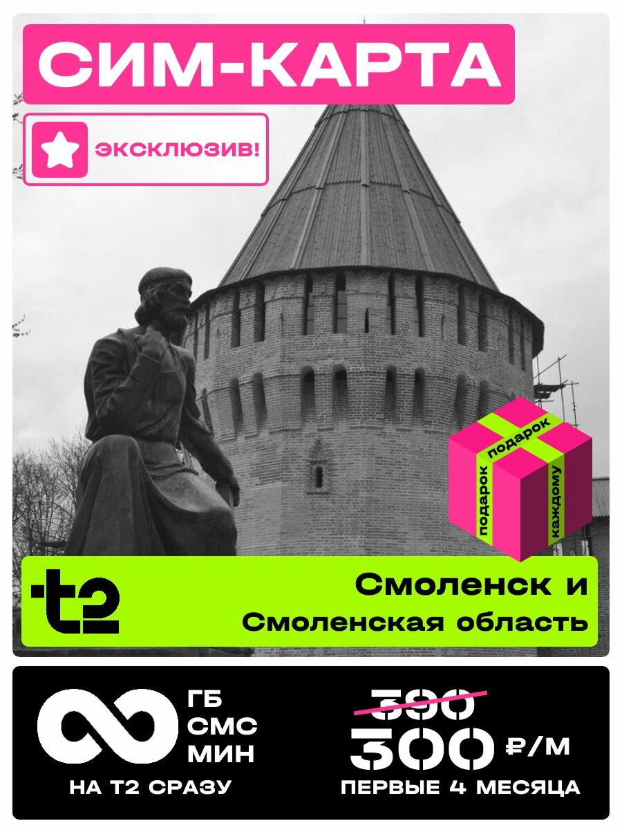 Сим карта теле 2 с безлимитным интернетом и минутами. t2 SIM-карта тариф хватит Смоленская область. За 300 рублей в месяц.
