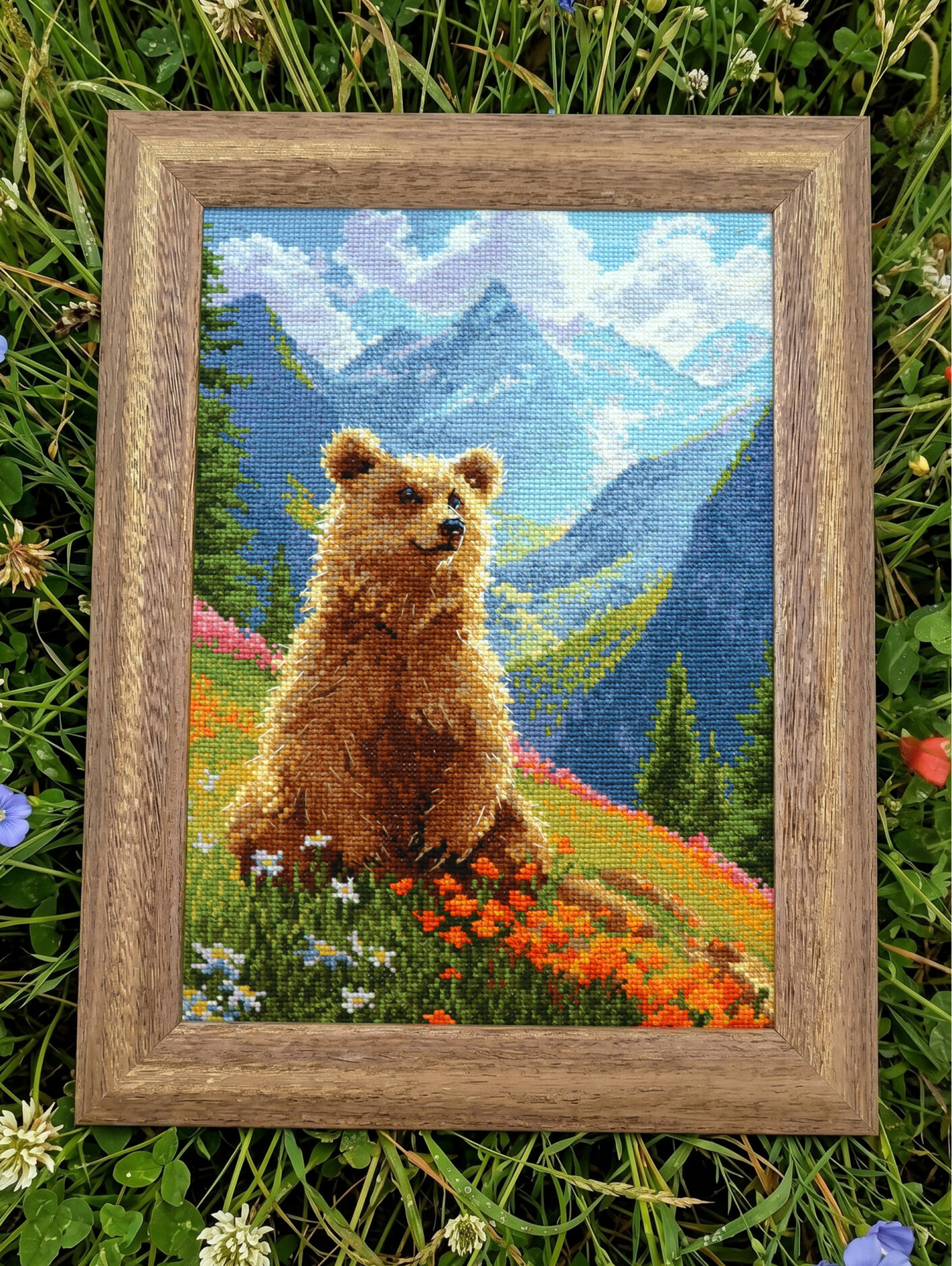 Набор для вышивания крестом Риолис, "Мишка косолапый", 21x30 см, 2344