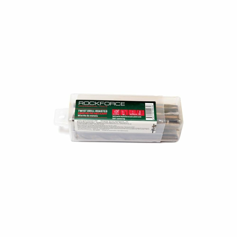 Сверло по металлу (10 шт; 4.5 мм; HSS-Co; пластиковый футляр) ROCKFORCE RF-DSP45H(29194)