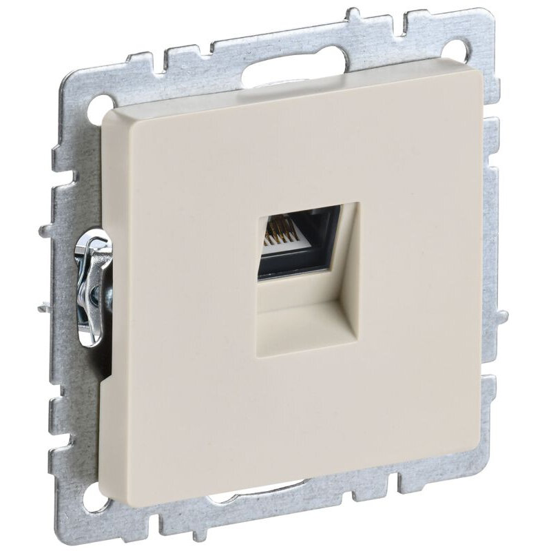 BRITE Розетка компьютерная RJ45 кат.6 РК11-БрКр бежевый, IEK BR-K10-2-K10 (1 шт.)