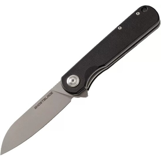 Ghostblade Нож складной Omen, сталь D2, 58-62 HRC, Sheepfoot, рукоять G10 чёрная, замок Liner lock, флиппер, 110 г