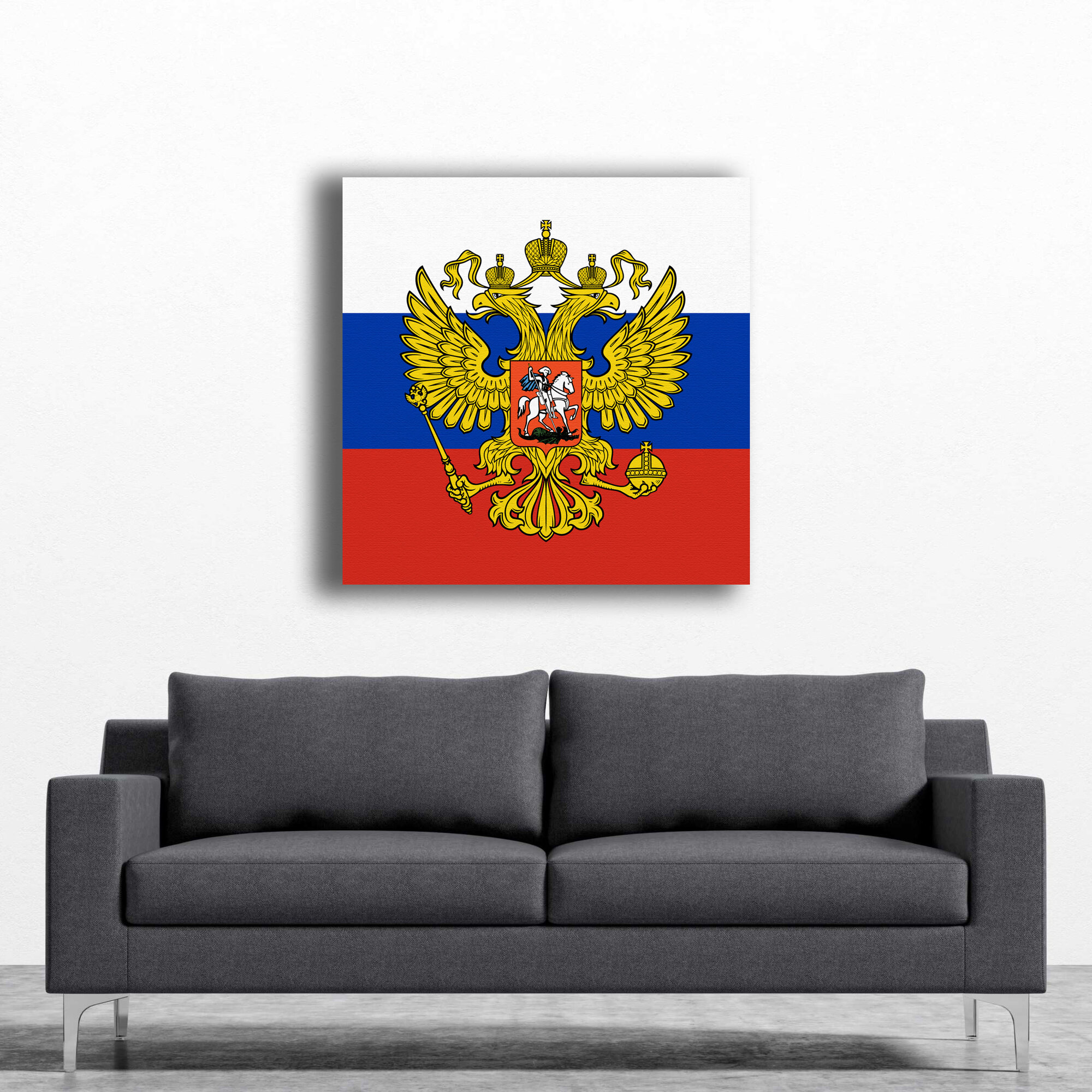 Картина на холсте Россия РФ Флаг / 70*70