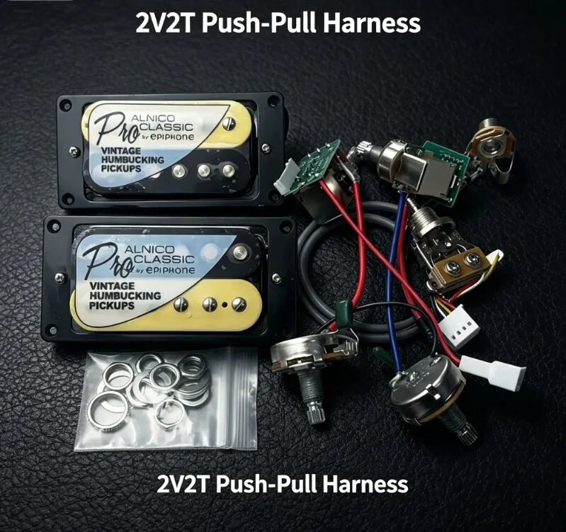 Звукосниматели Epiphone Alnico Humbucker Classic57 для гитары с двухпроводной системой подключения 2V2T Push-Pull.