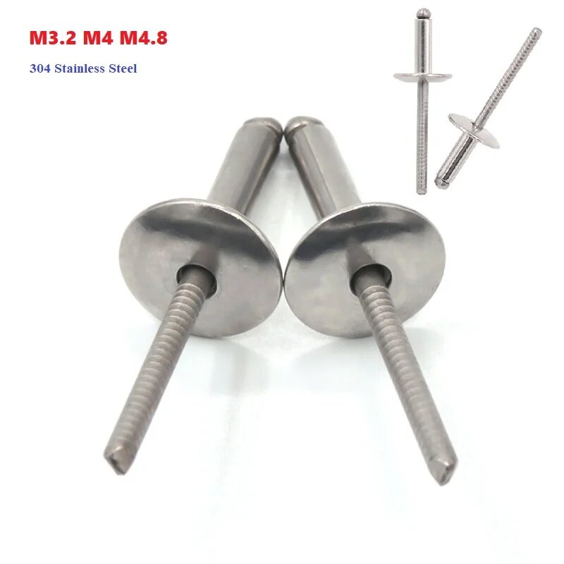 Заклепки нержавеющая сталь 304 M3.2 M4 M4.8 M3.2x8mm-20pcs