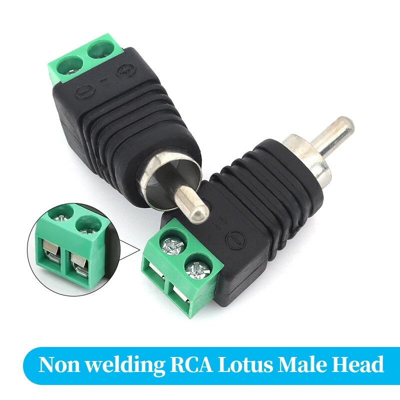 AV разъемы RCA Lotus без пайки Huaxingfu 2pcs, Welding-free Male