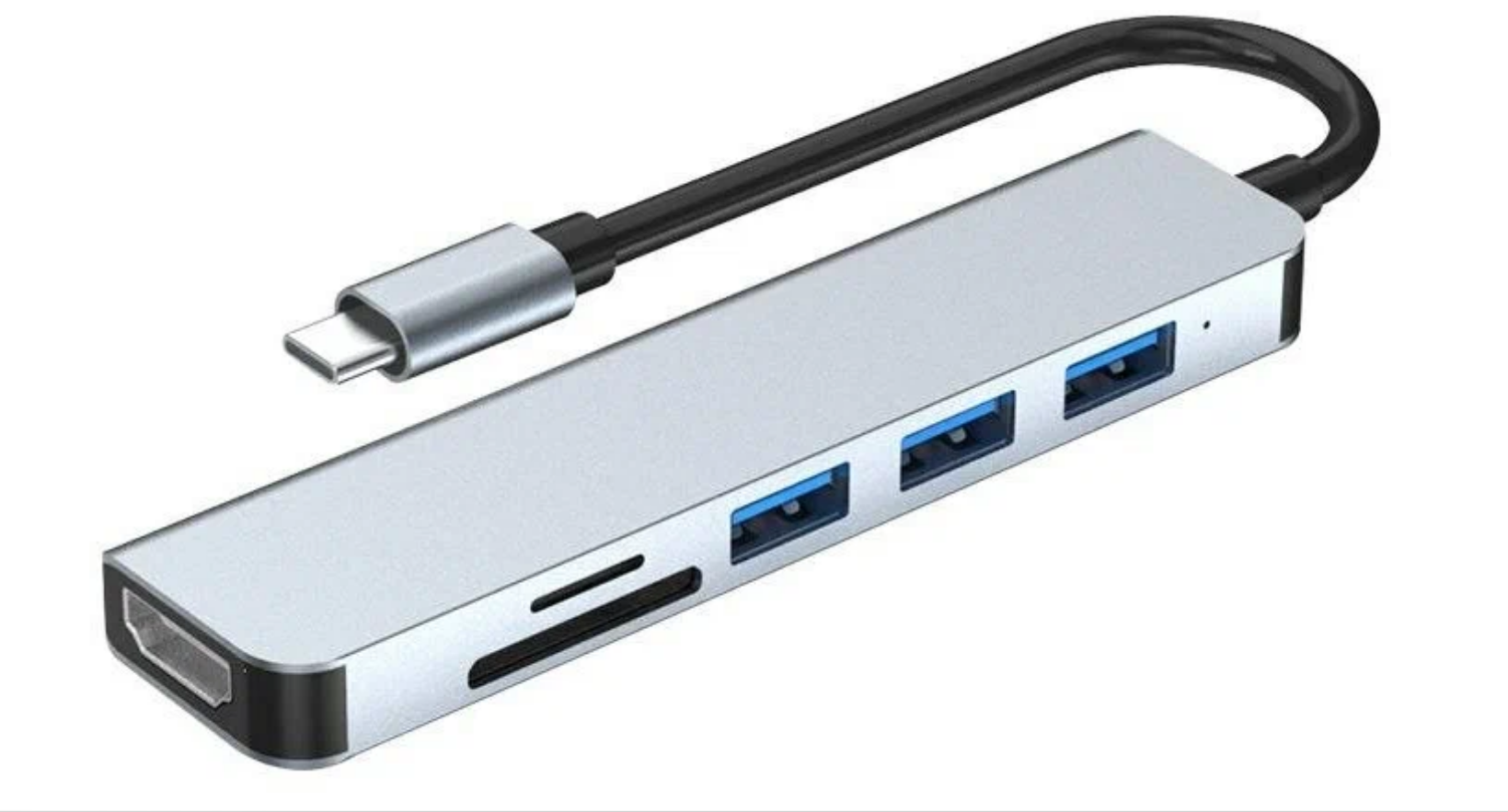 Адаптер-переходник 6 в 1, для MacBook, быстрозажимной, HDMI, 3 USB 3.0