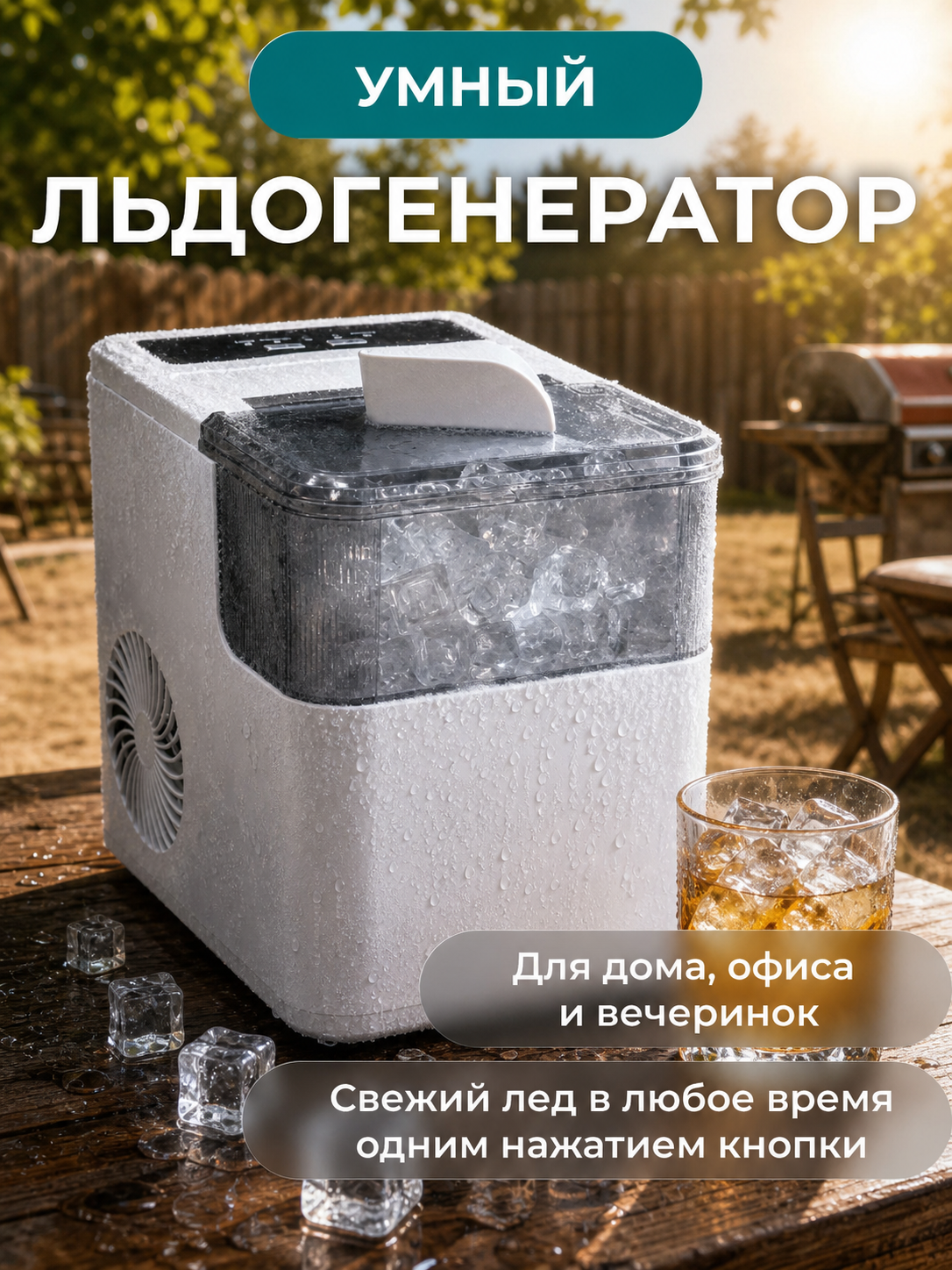 Льдогенератор IM-312 / Ледогенератор для дома / 2 размера льда