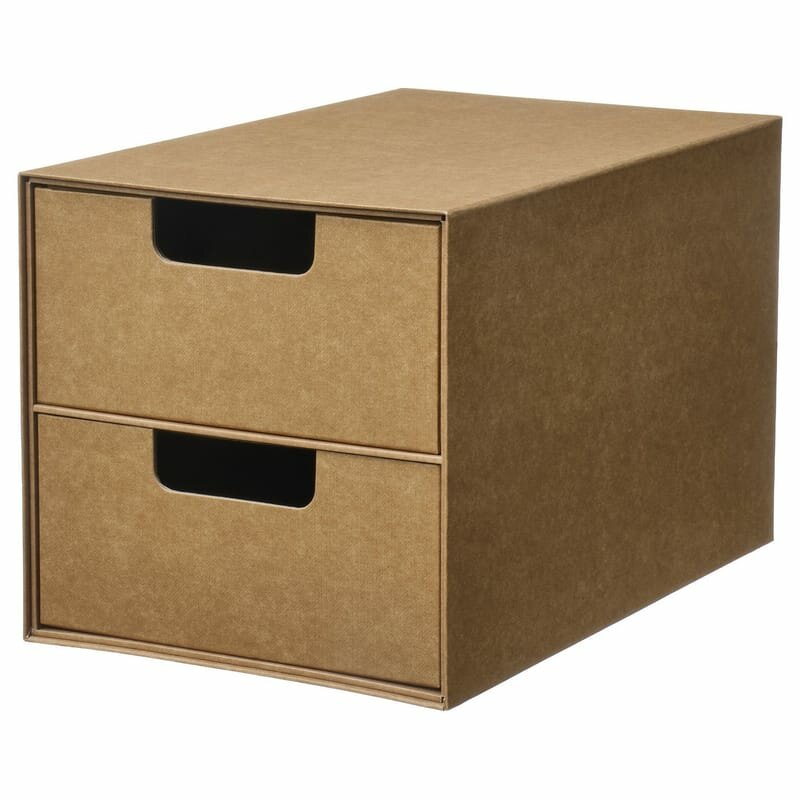 Организатор для хранения вещей IKEA G RDESG RD, натуральный, 16x25 см, 2 ящика 605.969.31