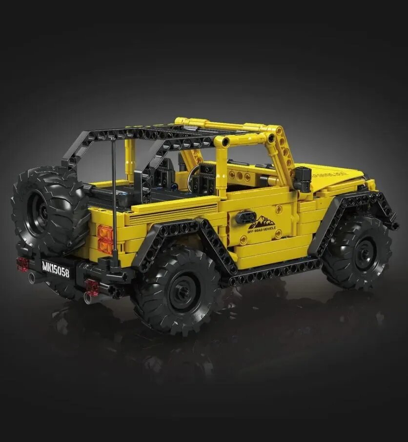 Конструктор Mould King 15058 Jeep Wrangler Pull Back Car, 746 деталей, пластиковый, для мальчиков от 8 лет, желтый — фото 1