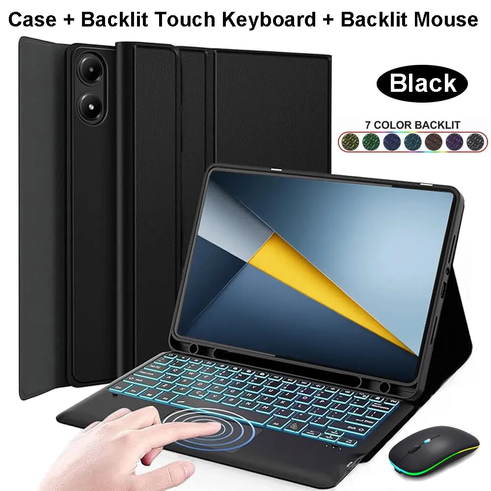 Чехол для Xiaomi POCO Pad M1 12,1 дюйма, русская Bluetooth-клавиатура для Xiaomi Redmi Pad Pro 12,1 дюйма