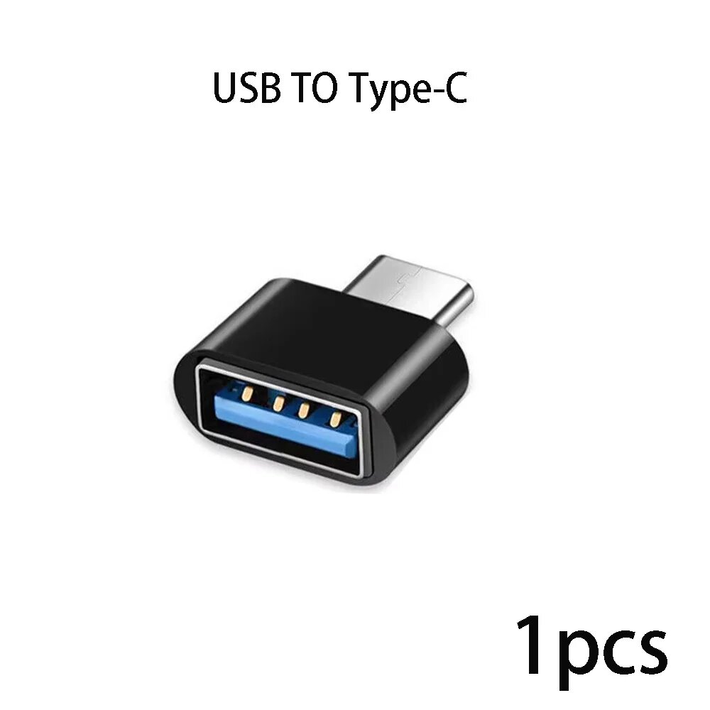 Адаптер USB 2,0 tipo C USB macho, конвертистор OTG macho USB-C de aluminio negro, Mini Black 1pcs