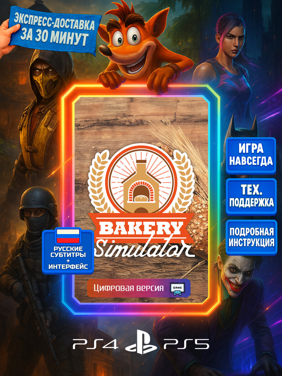 Bakery Simulator PS4/PS5 | Моментальная доставка | Русские субтитры и интерфейс | Симуляторы