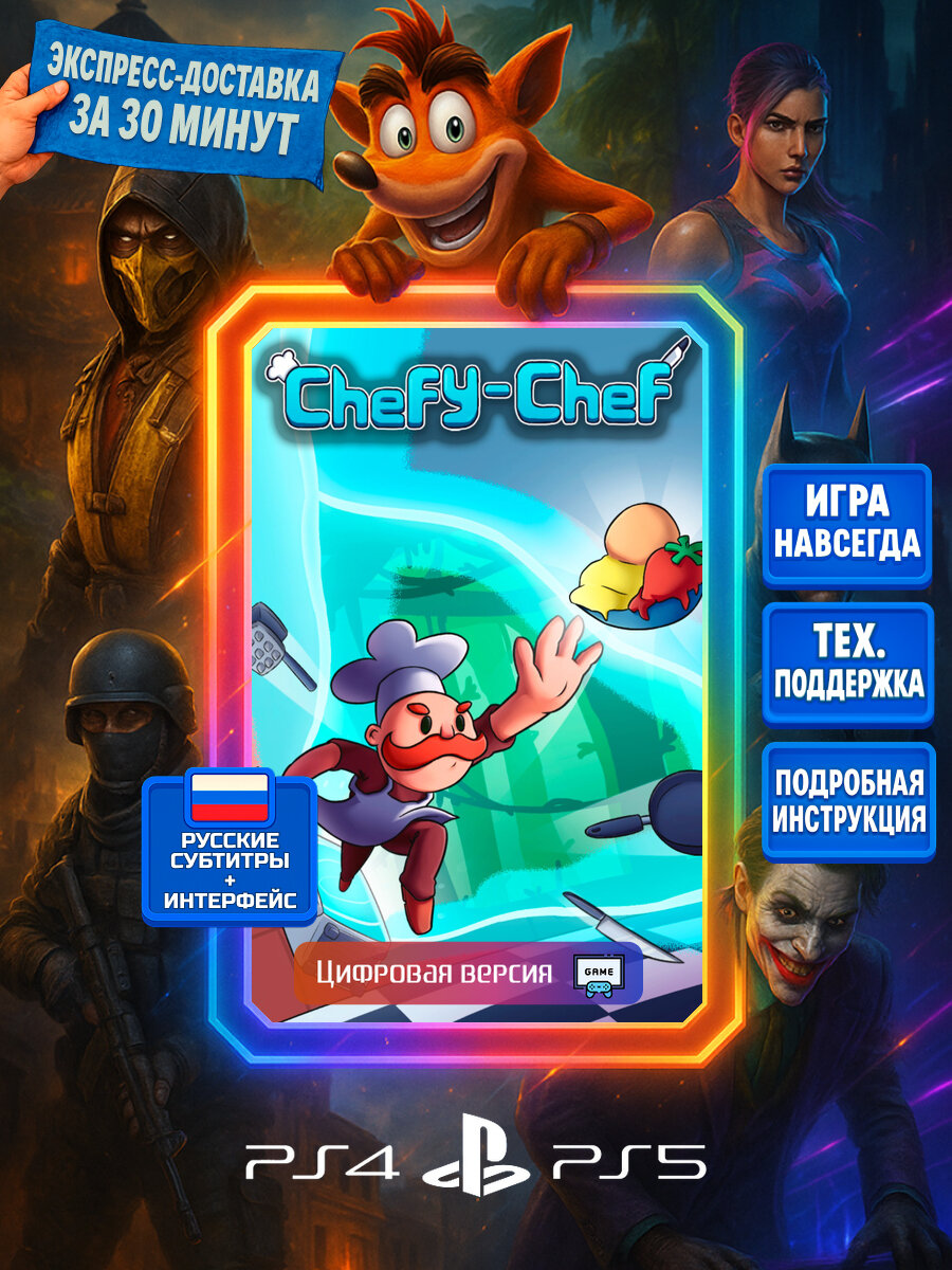 Chefy-Chef PS4/PS5 | Моментальная доставка | Русские субтитры и интерфейс | Аркада